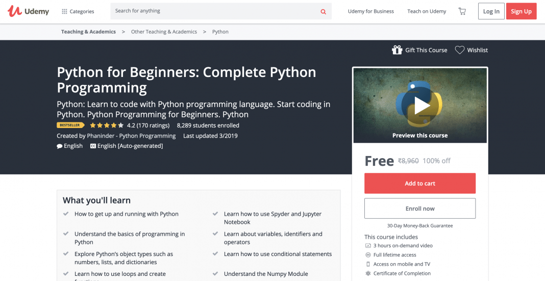 Complete Python Programming - Free Udemy Course - 100% Off - { CodeHexz }