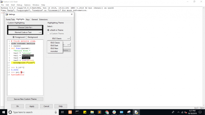 How to Get dark theme in Python IDLE[3.8] - { CodeHexz }