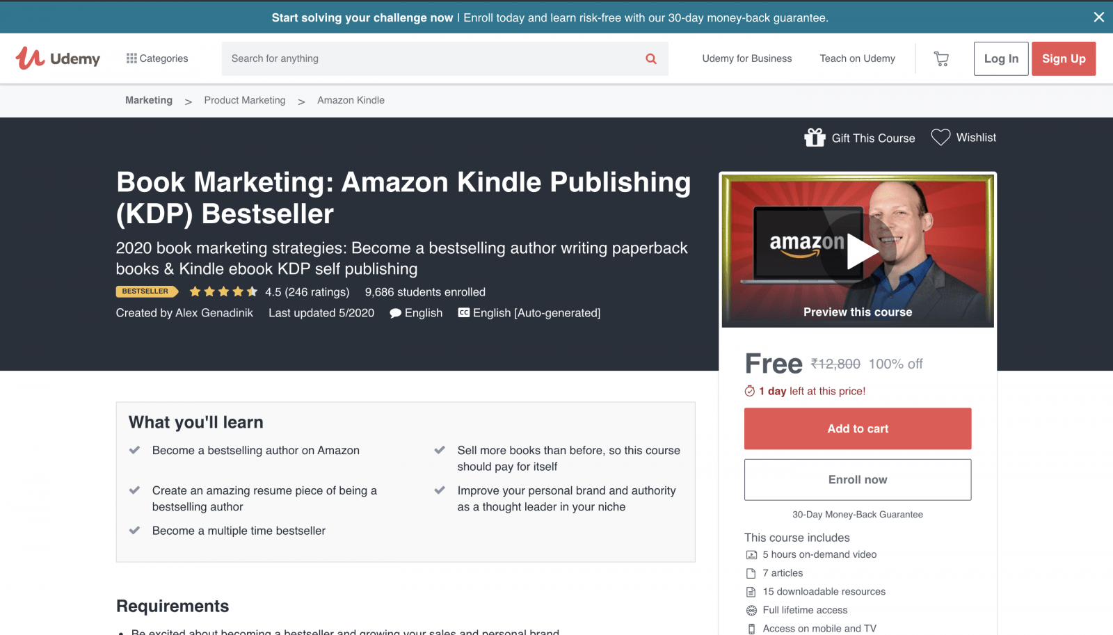 Book Marketing: Amazon Kindle Publishing (KDP) Bestseller - Free Udemy ...
